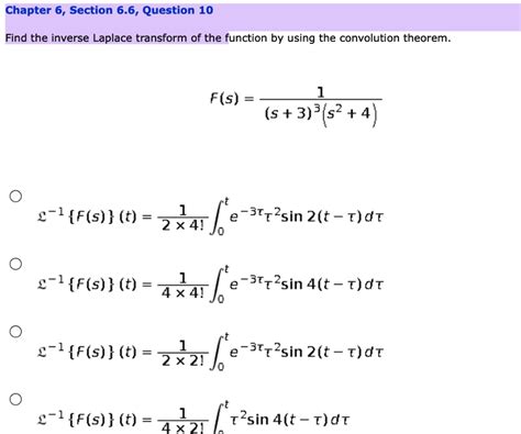 Solved Chapter Section Question Find The Inverse Laplace