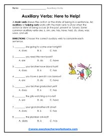 Auxiliary Verbs Worksheets