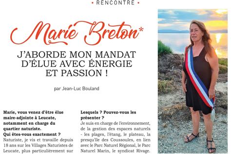 Marie Breton élue à Leucate Naturisme Magazine