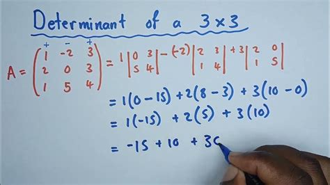 determinant of a 3x3 matrix youtube