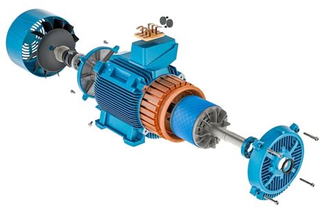 Premium Photo Parts Of Industrial Electric Motor Section 3d Rendering