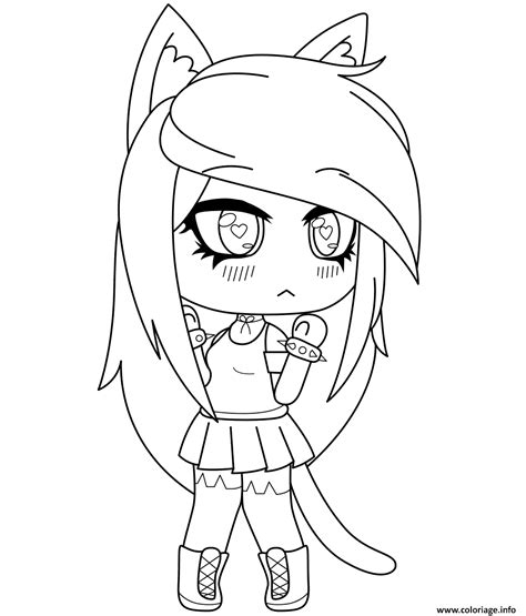 Coloriage Gacha Life Furry Bad Girl JeColorie