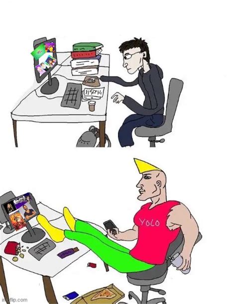 Virgin Vs Chad Computer Imgflip