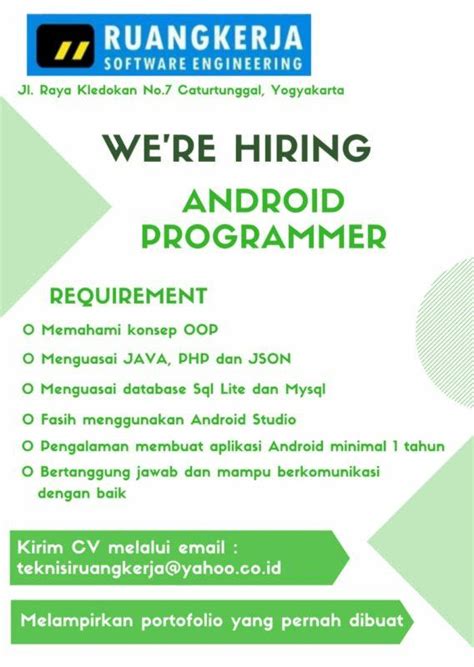 lowongan kerja android programmer di pt ruangkerja se lokerjogja id