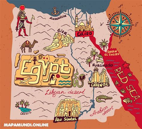 Mapa de Egipto Político Físico Para Imprimir 2022
