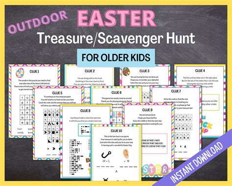 Outdoor Easter Treasure Scavenger Hunt For Pre Teens Teens And Older