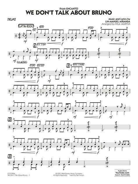 We Don T Talk About Bruno From Encanto Arr Paul Murtha Drums By