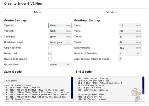 Ender V Neo Cura Settings Profile Guide List