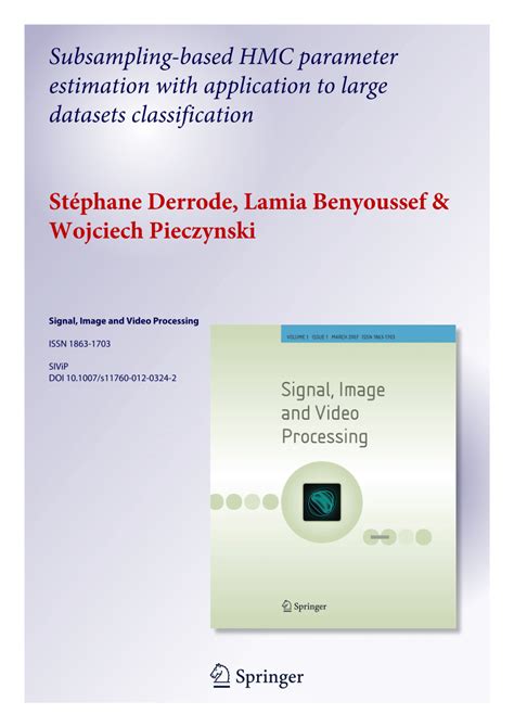 pdf subsampling based hmc parameter estimation with application to large datasets classification