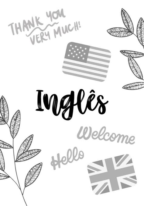 Inglês capa de caderno Capas de trabalhos Capa de caderno