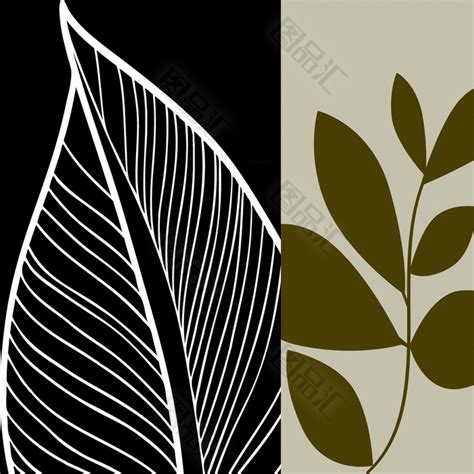 抽象树叶装饰画 图品汇