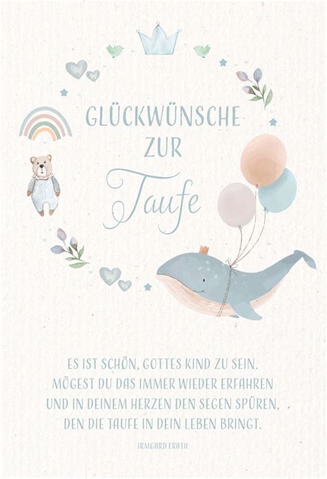 Glückwunschkarte Glückwünsche zur Taufe ckwunschkarte zur Taufe mit