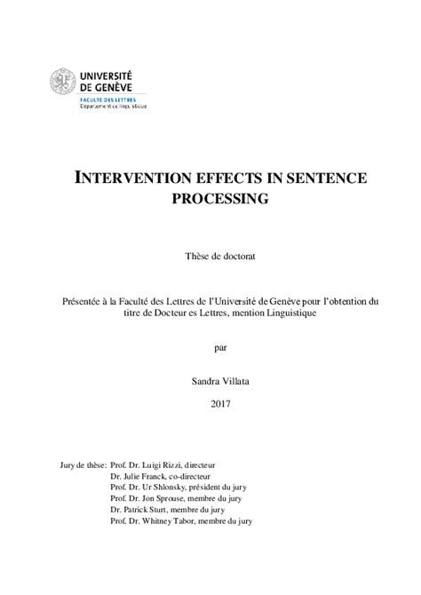 pdf intervention effects in sentence processing sandra villata