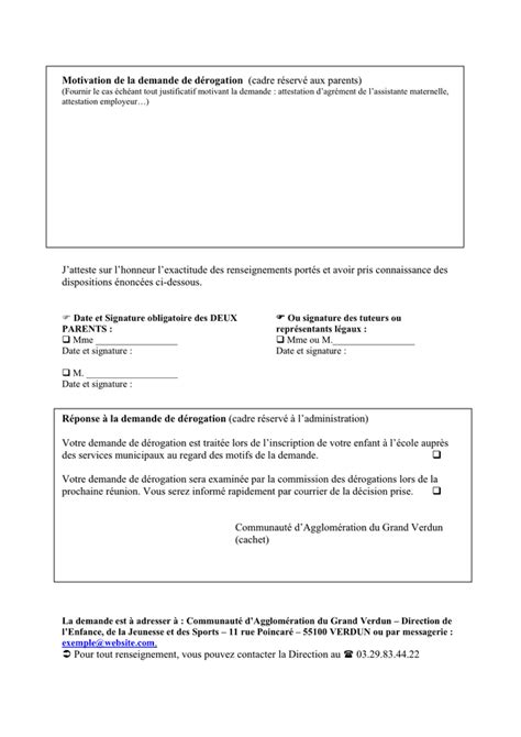 Formulaire De Demande De Derogation DOC PDF Page 2 Sur 3