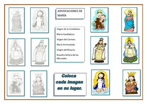Advocaciones de María worksheet Gallery wall Frame Church