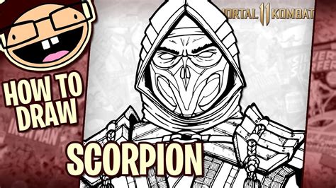 How To Draw SCORPION Mortal Kombat 11 Tutorial Time Lapse YouTube