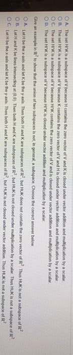 solved let h and k be subspaces of a vector space v the