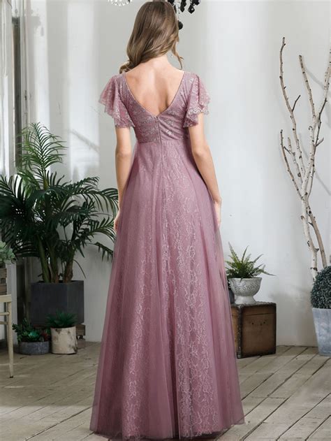 EVER PRETTY Rosa Empoeirado Zíper Simples Glamour Vestido SHEIN Brasil