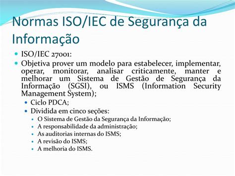 PPT Normas ISO IEC de Segurança da Informação PowerPoint Presentation