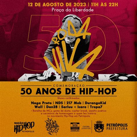 Celebração dos 50 anos do Hip Hop acontece neste fim de semana em