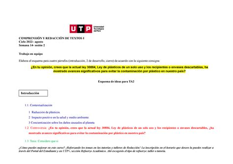 S14 s2 Esquema para PC2 material 2022 agosto COMPRENSIÓN Y