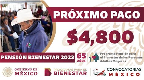 Fecha para el próximo pago por 4 800 Pensión Bienestar 2023