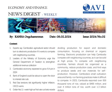 AVI ECONOMY AND FINANCE WEEKLY NEWS DIGEST ISSUE 2024 No 02
