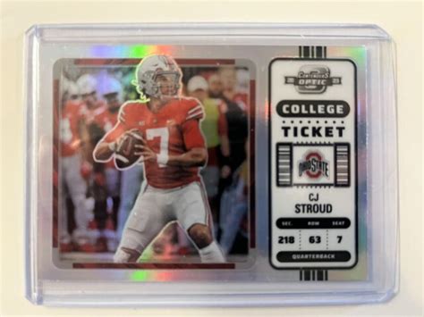 2023 Panini Select Draft Picks En Fuego Silver Prizm 2 C J Stroud