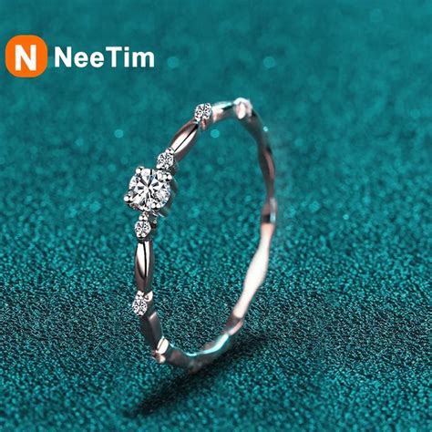 NeequerD Bague Moissanite VVl S Pour Femme Bijoux Fins De Mariage Avec