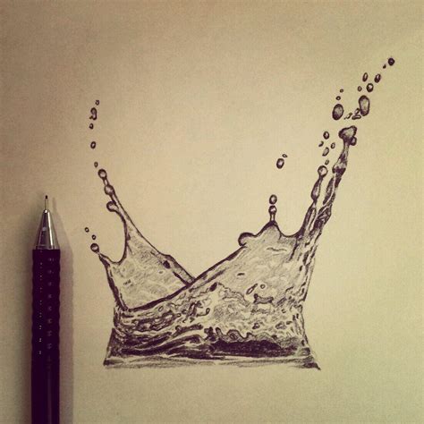 How To Draw Water Splash Pencil