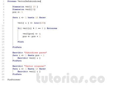 Arreglos PSeint Vector Subindices De Elementos Pares Tutorias Co