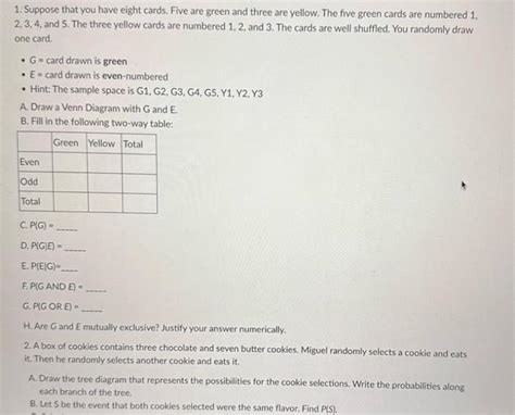 Solved 1 Suppose That You Have Eight Cards Five Are Green Chegg