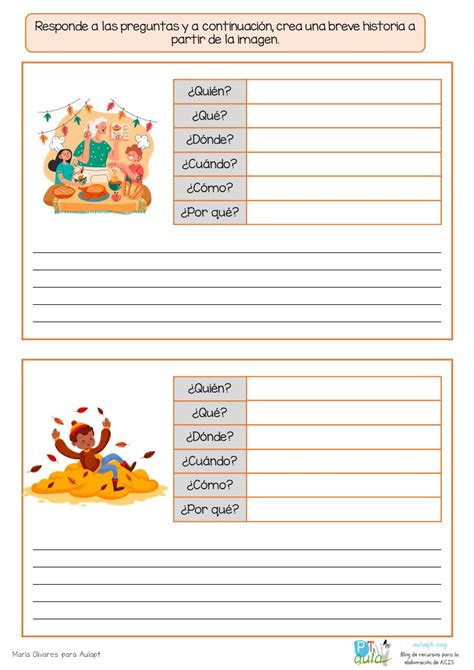 Escritura creativa Mini historias de otoño Aula PT