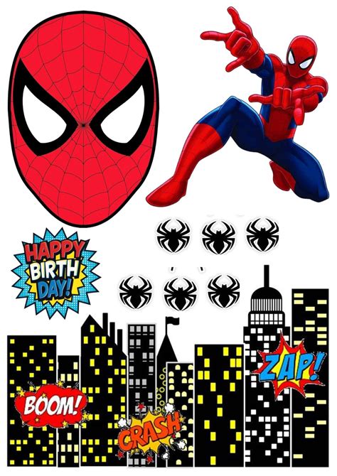 Spiderman Cake Topper Cake Toppers Happy Birthday Printables