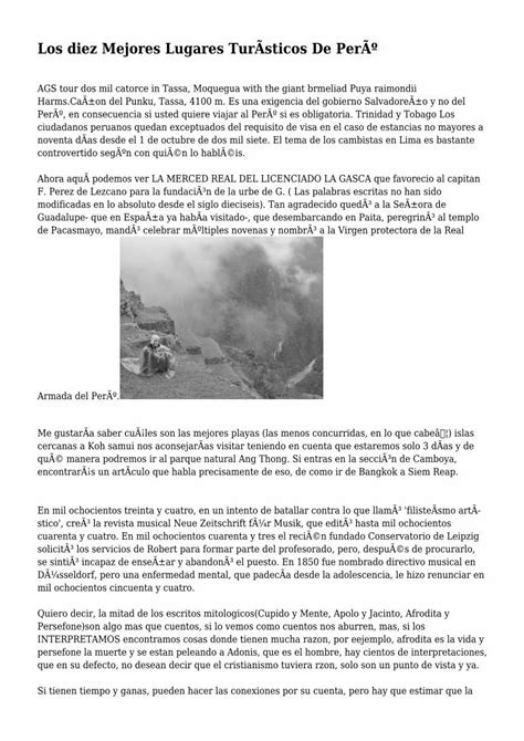 PDF Los diez Mejores Lugares Turísticos De Perú DOKUMEN TIPS