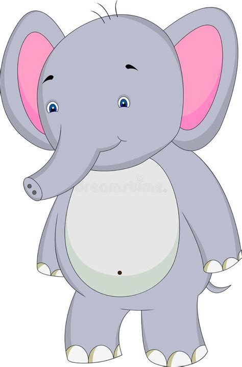Desenhos Animados Bonitos Do Elefante Que Jogam a Bola Ilustração do