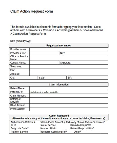 FREE 9 Sample Action Request Forms In PDF MS Word