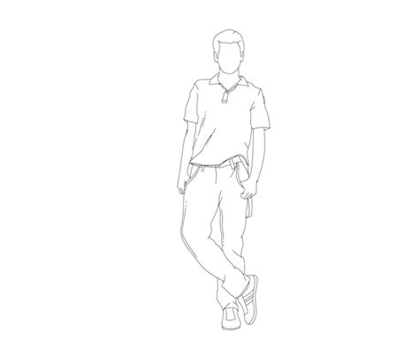 Premium Vector Boy Man Line Art Drawing