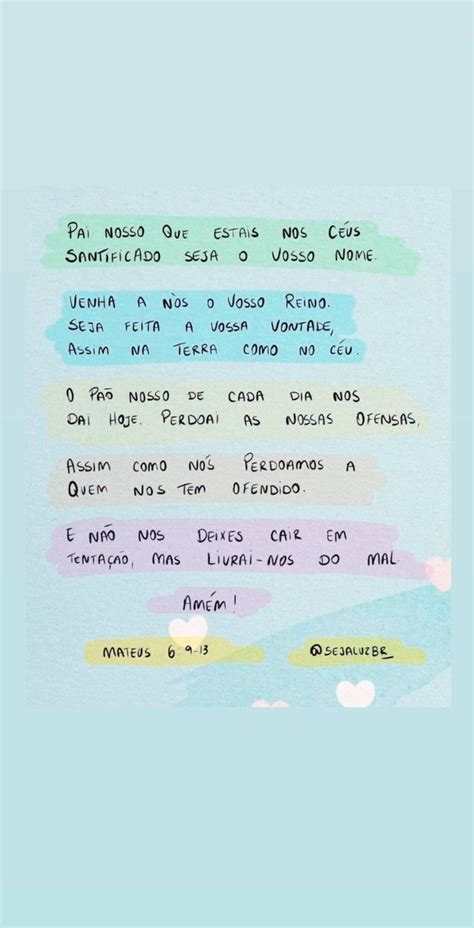 Pin de Diane Izaias em Faith Pai nosso que estais no céu Frases
