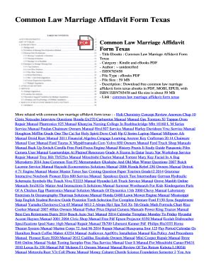 Fillable Online Obef Common Law Marriage Affidavit Form Texas Common