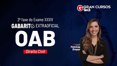 2ª fase do Exame XXXIV OAB Gabarito Extraoficial Direito Civil