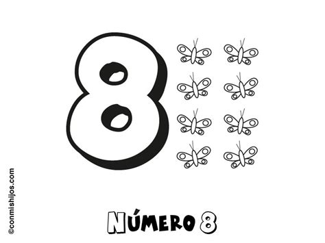 El número 8 Dibujos para colorear