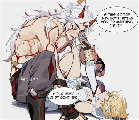 Lumine And Arataki Itto Genshin Impact Drawn By Eriimyon Danbooru