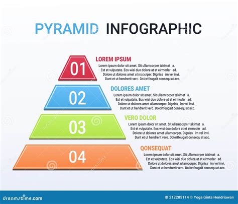 Pyramid Infographic Template With Four Level Elements Options Steps
