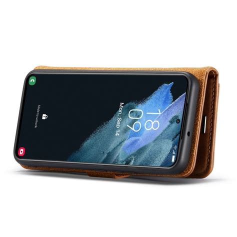 DG Ming 2 i 1 Lommebok deksel I Lær Samsung Galaxy S23 5G brun