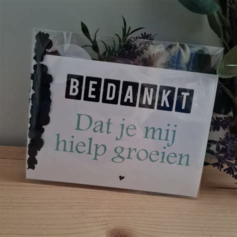 Kaart Bedankt Dat Je Mij Hielp Groeien Mint Zaadjes Cherrytomaat