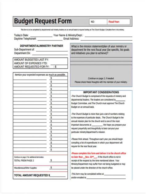 Editable Free Church Budget Forms In Pdf Excel Church Event Budget
