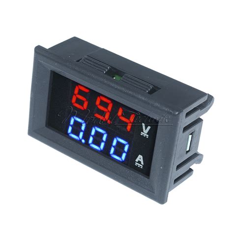 DC 100V 10A Voltmeter Ammeter Blue Red LED Dual Digital Volt
