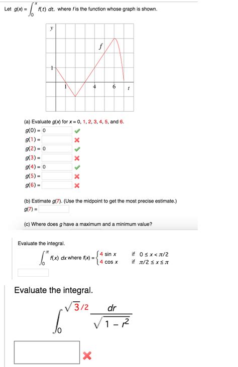 Solved Let G X Integral 0 X F T Dt Where F Is The Chegg