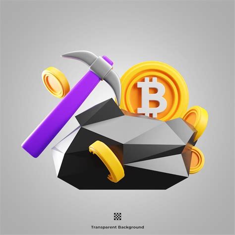 Premium PSD Bitcoin Mining 3d Icon Illustration